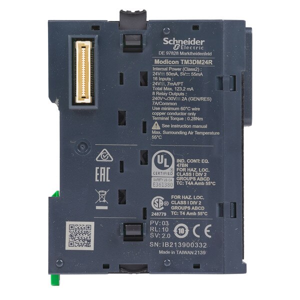 Modicon TM3DM24R Discrete I/O Module - 24VDC, 16 Digital Inputs & 8 Relay Outputs